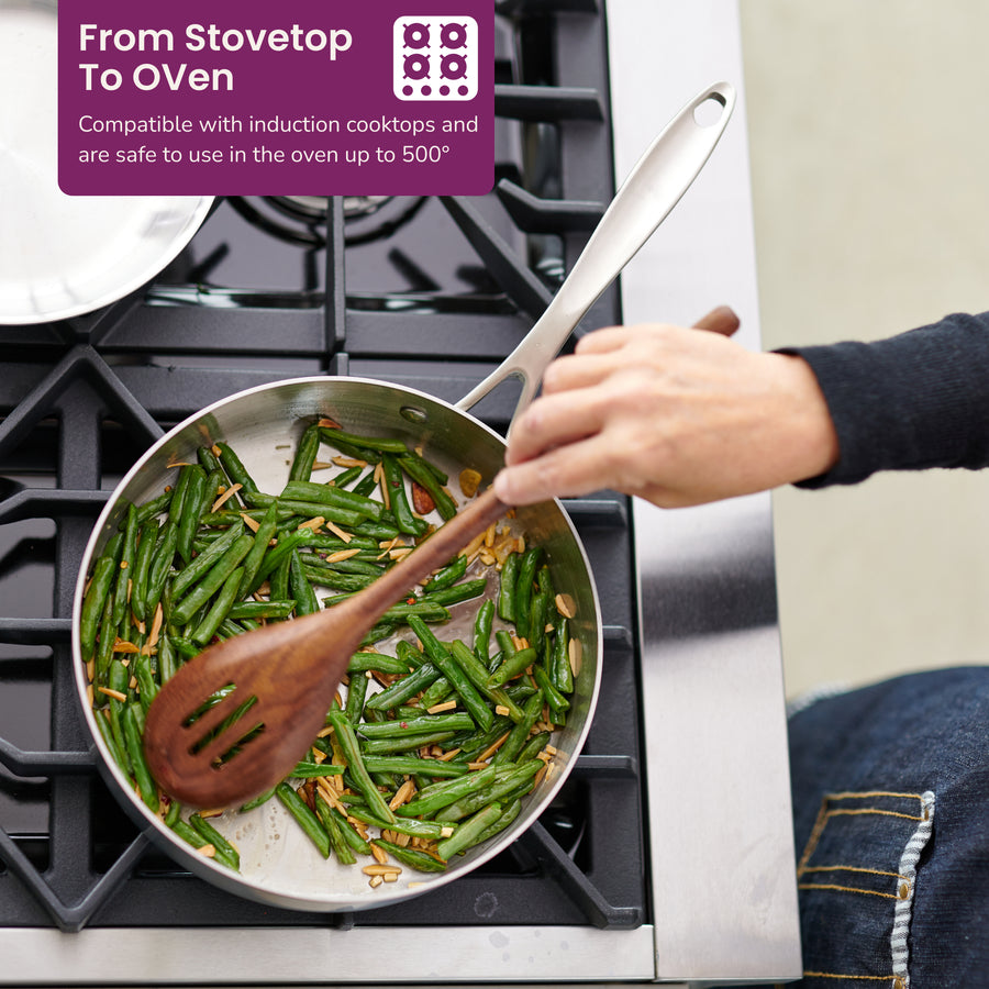 Sauté Pan - 12 or 10 inch Stainless Steel - Made in USA - American Kitchen