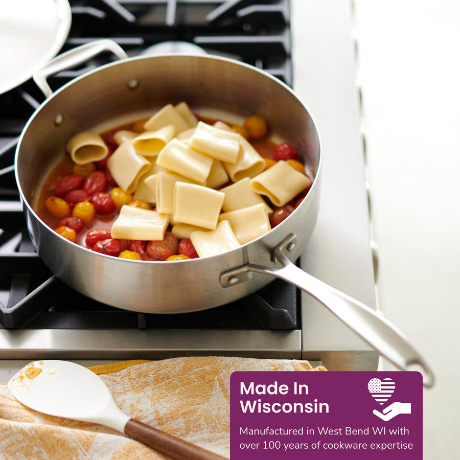 Sauté Pan - 12 or 10 inch Stainless Steel - Made in USA - American Kitchen