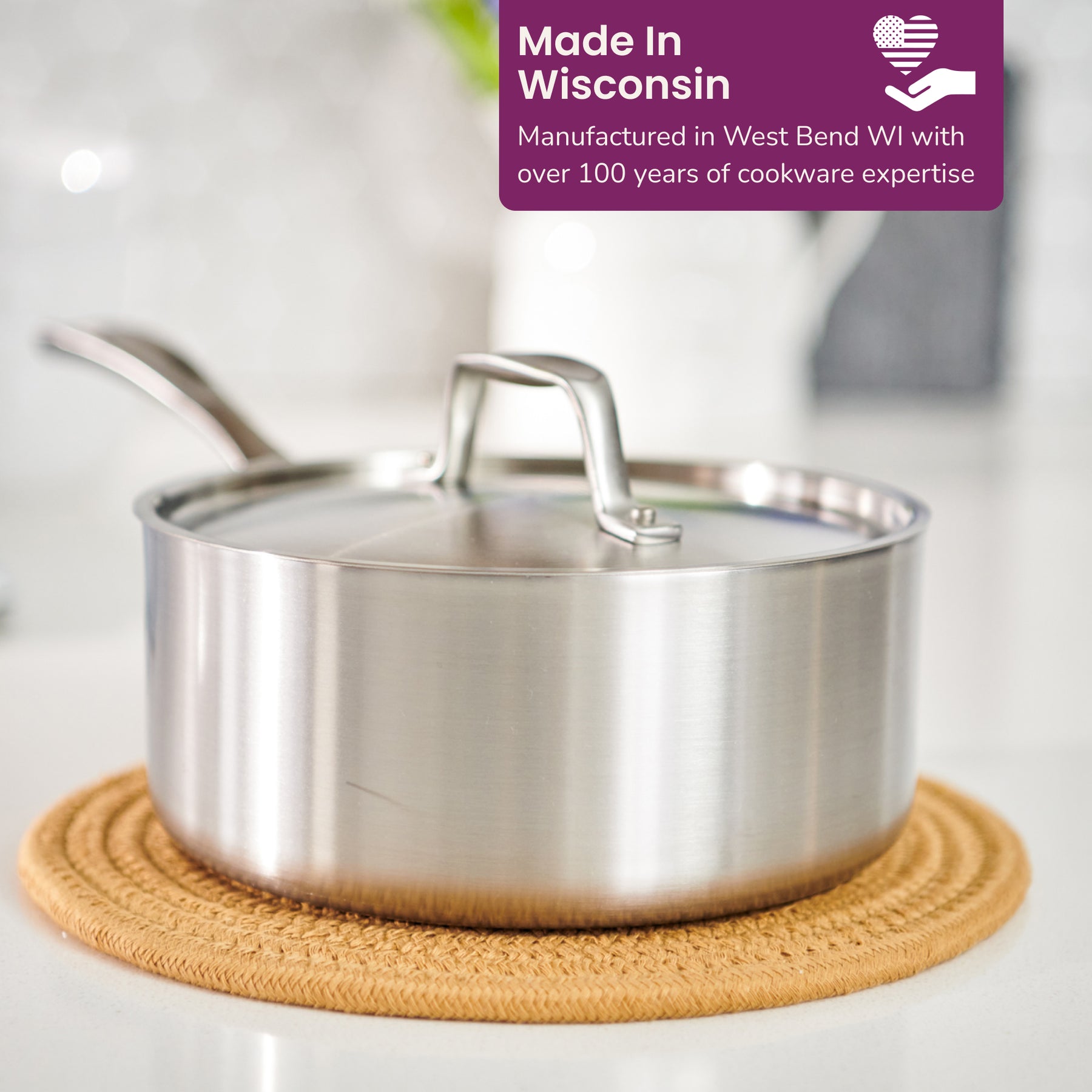 2 Quart Saucepan - Made in the USA - American Kitchen